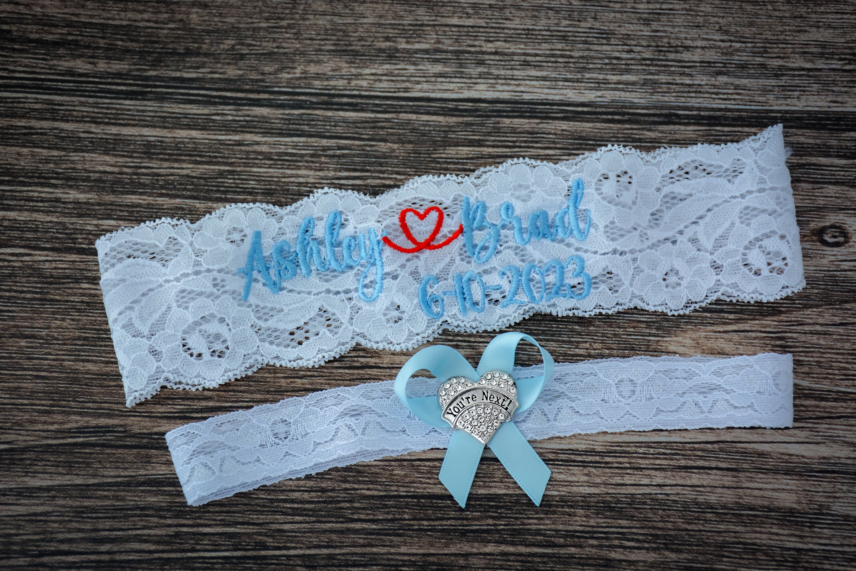 Light Blue Wedding Garter for Brides Lace Personalized Non - Etsy