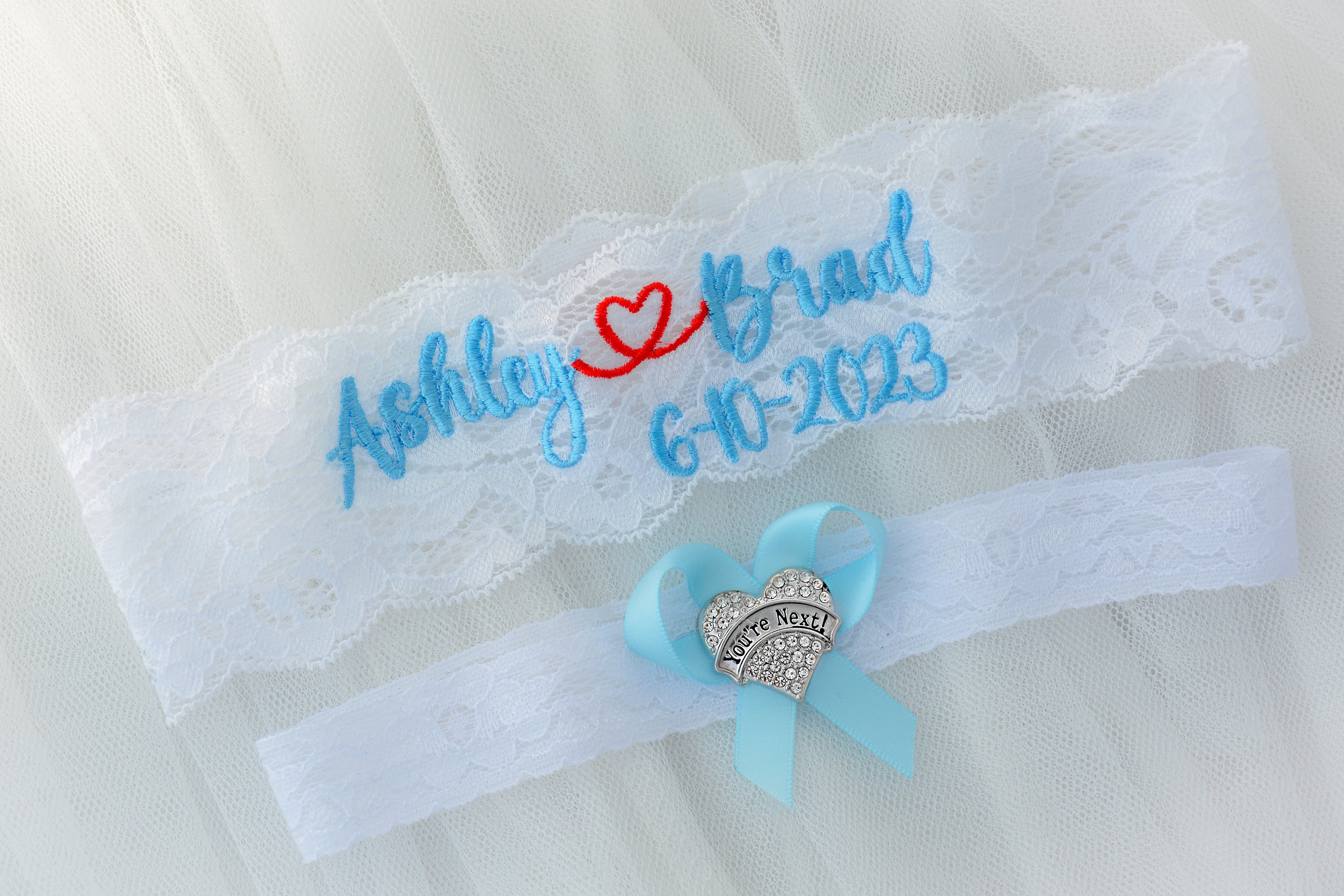 Light Blue Wedding Garter for Brides Lace Personalized Non - Etsy