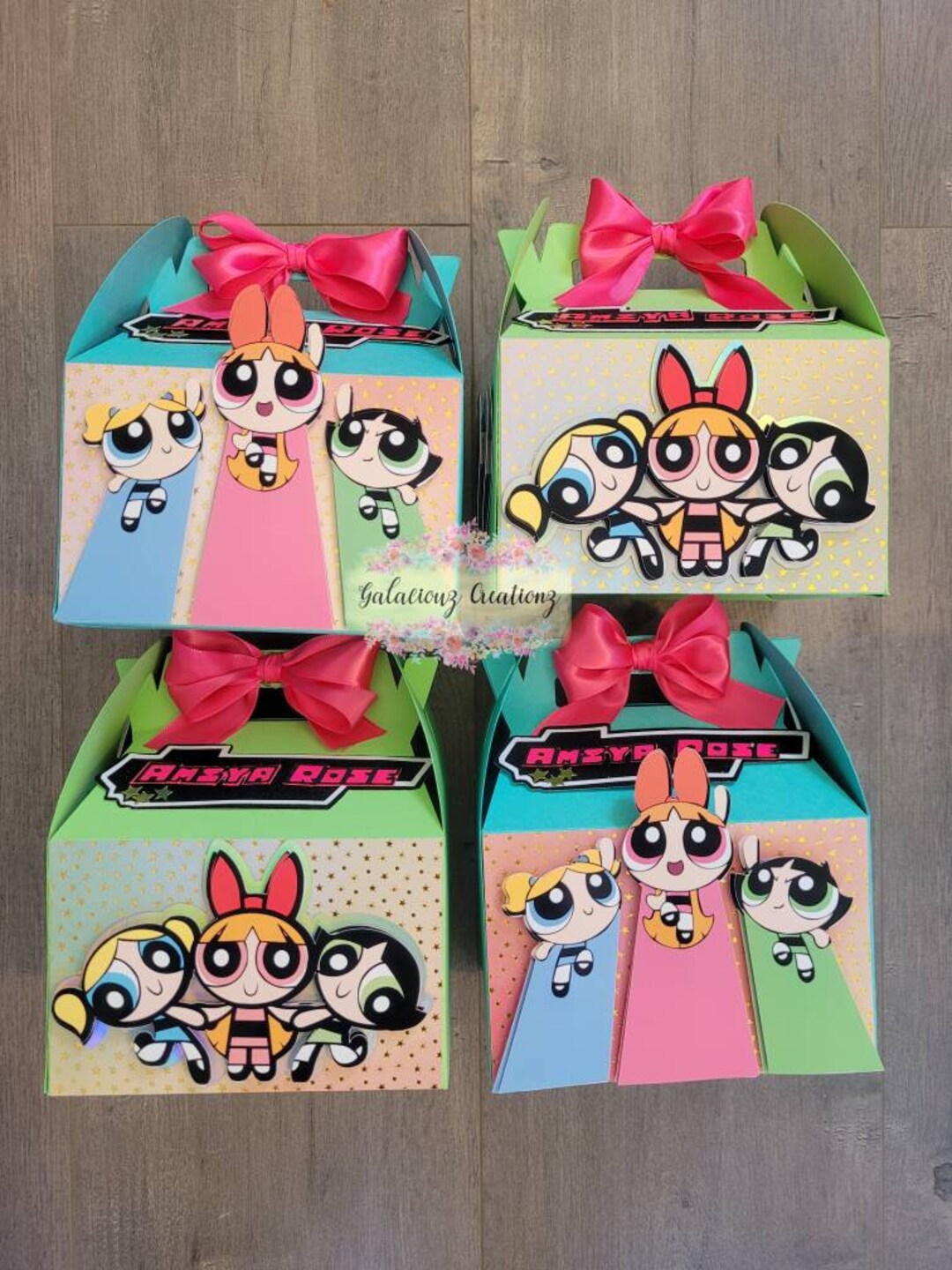 Personalized Powerpuff Girls Party Favor Boxes, Powerpuff Girlsthemed ...