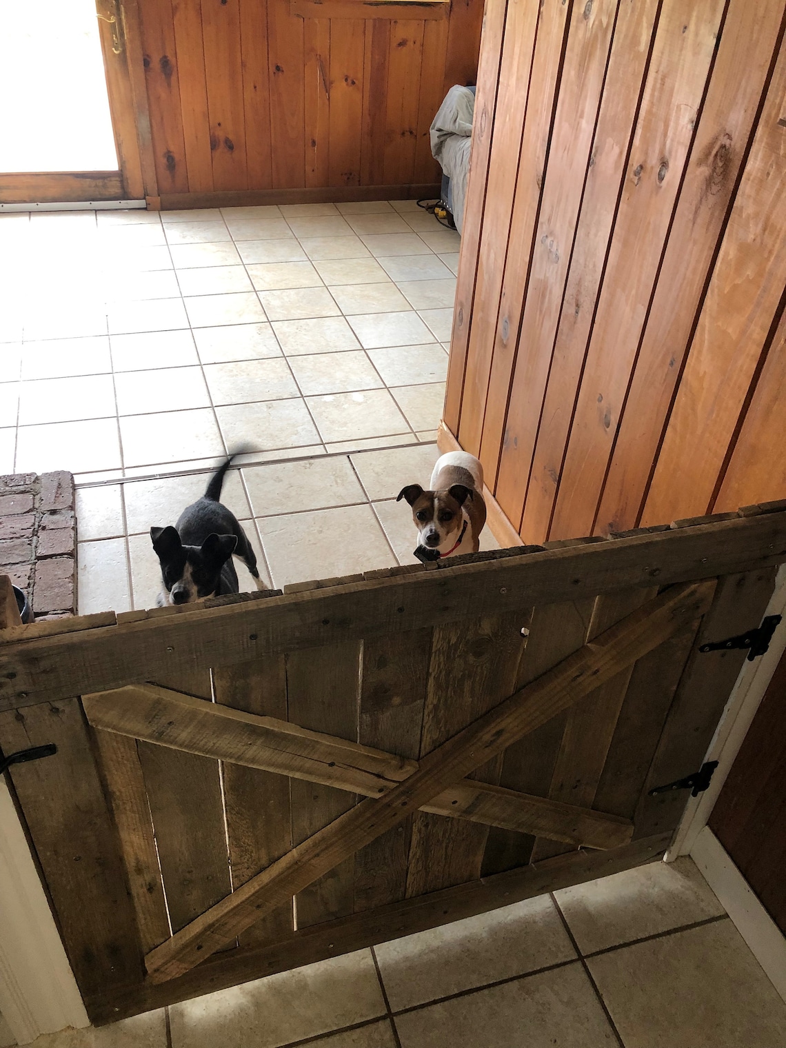 Rustic Reclaimed Pallet Wood Dog Gate | Etsy