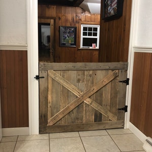 Rustic Reclaimed Pallet Wood Dog Gate | Etsy