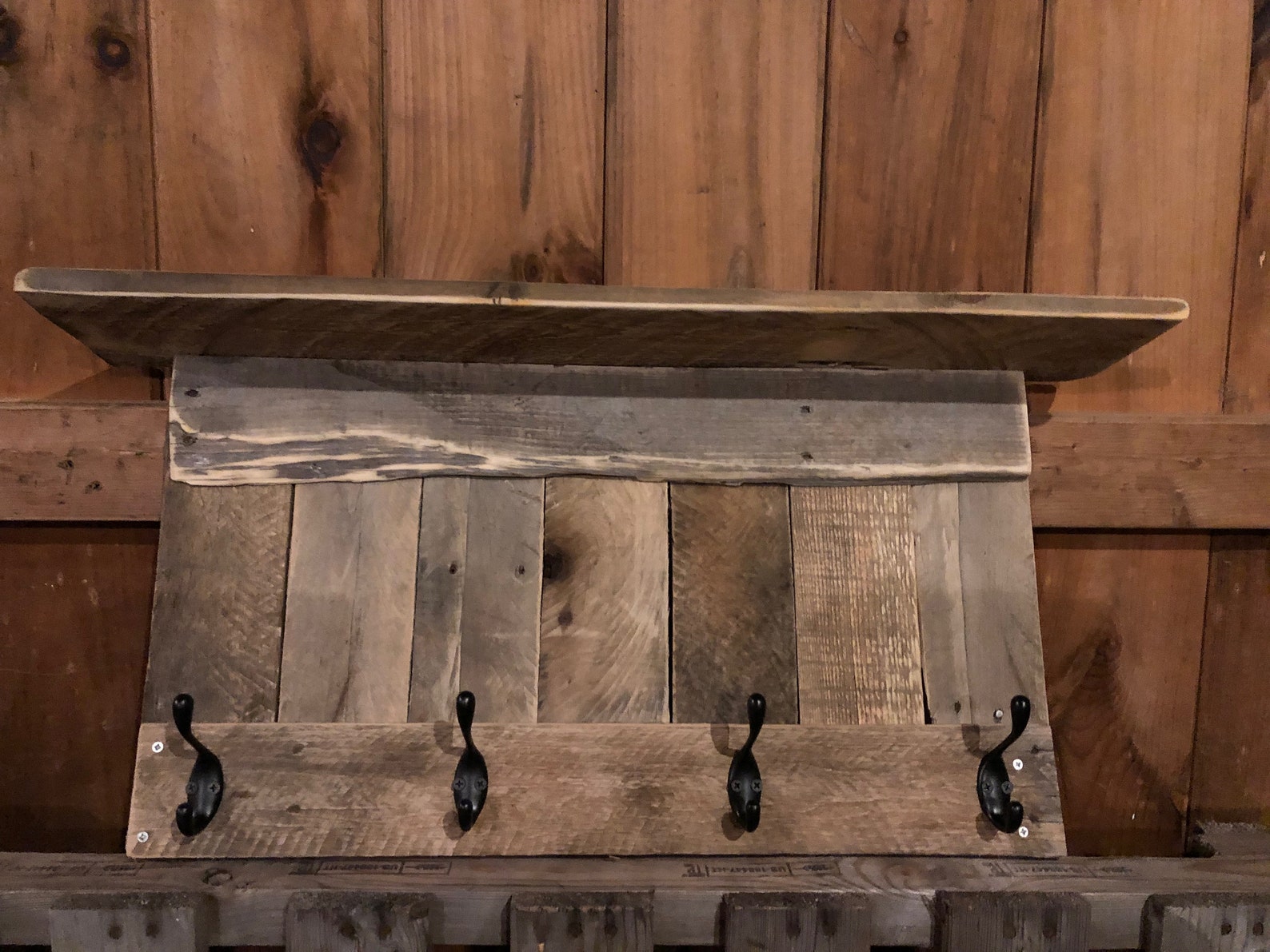 Rustic Coat Rack Made From Reclaimed Pallet Wood - Etsy