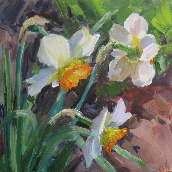 Daffodils Painting - Etsy