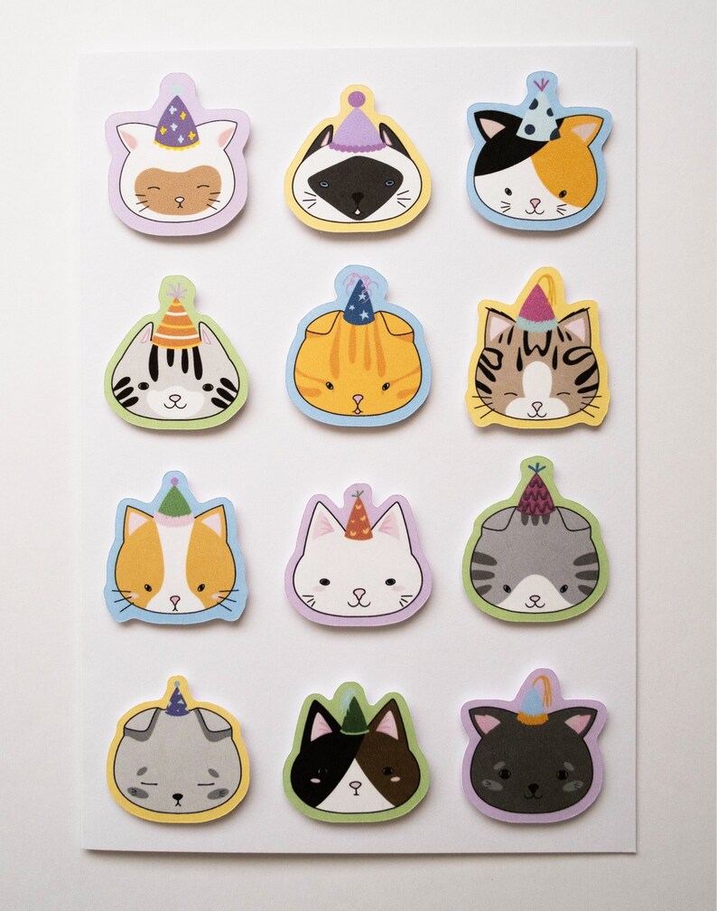 Cats in Hats Handmade Birthday Card - Etsy