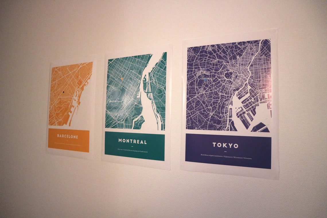 Customized Map / Poster of Your Favorite Cities [PDF File] - Etsy