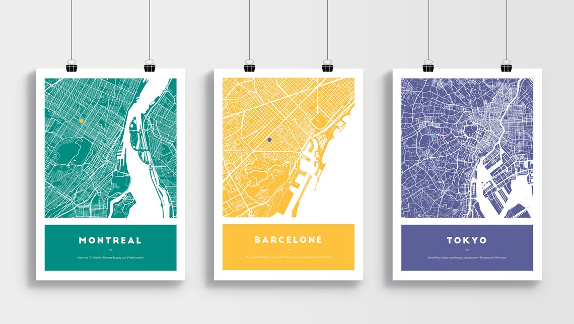 Customized Map / Poster of Your Favorite Cities [PDF File] - Etsy