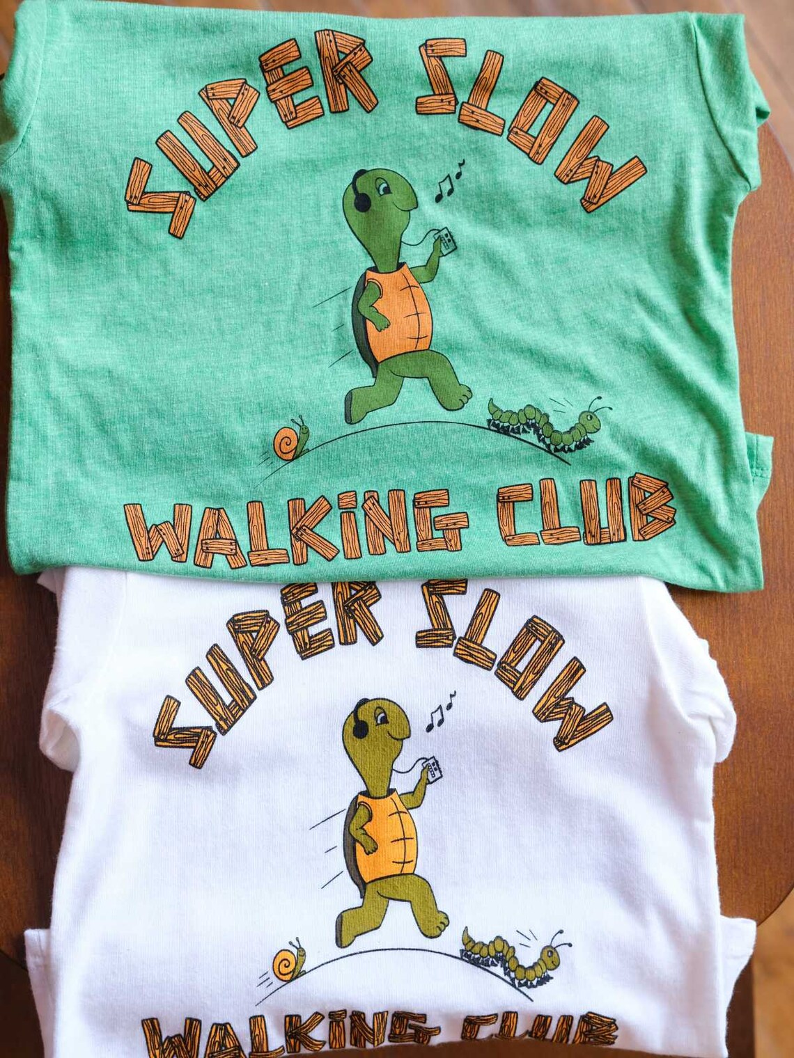 Green Graphic Tee for Kids, Super Slow Walking Club Printed T-shirt - Etsy