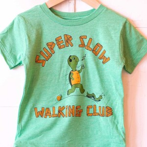 Green Graphic Tee for Kids, Super Slow Walking Club Printed T-shirt - Etsy