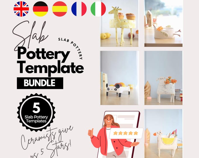 Slab Building Template Bundle Slab Pottery Template Kit Home Pottery ...