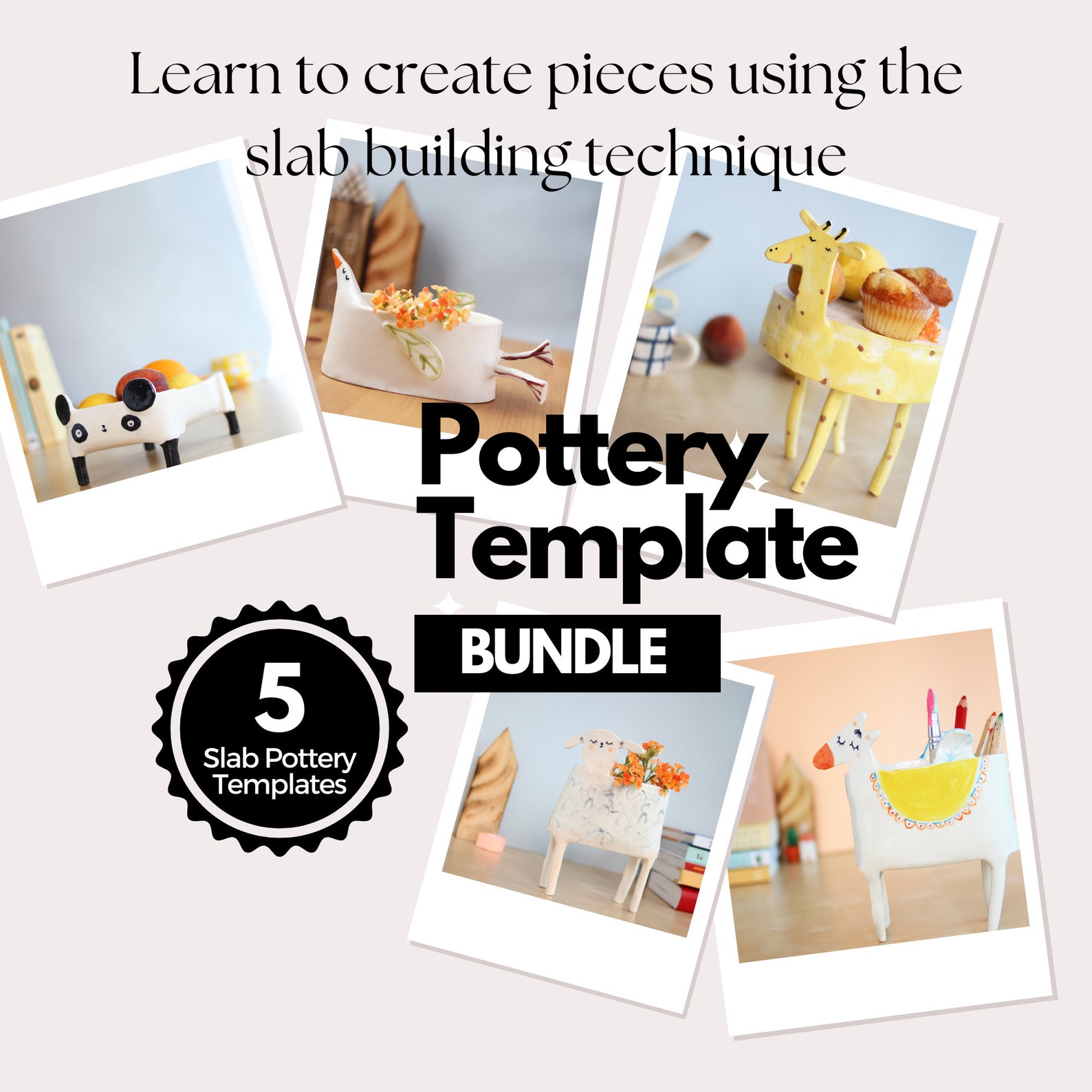 Slab Building Template Bundle - Slab Pottery Template Kit - Home ...