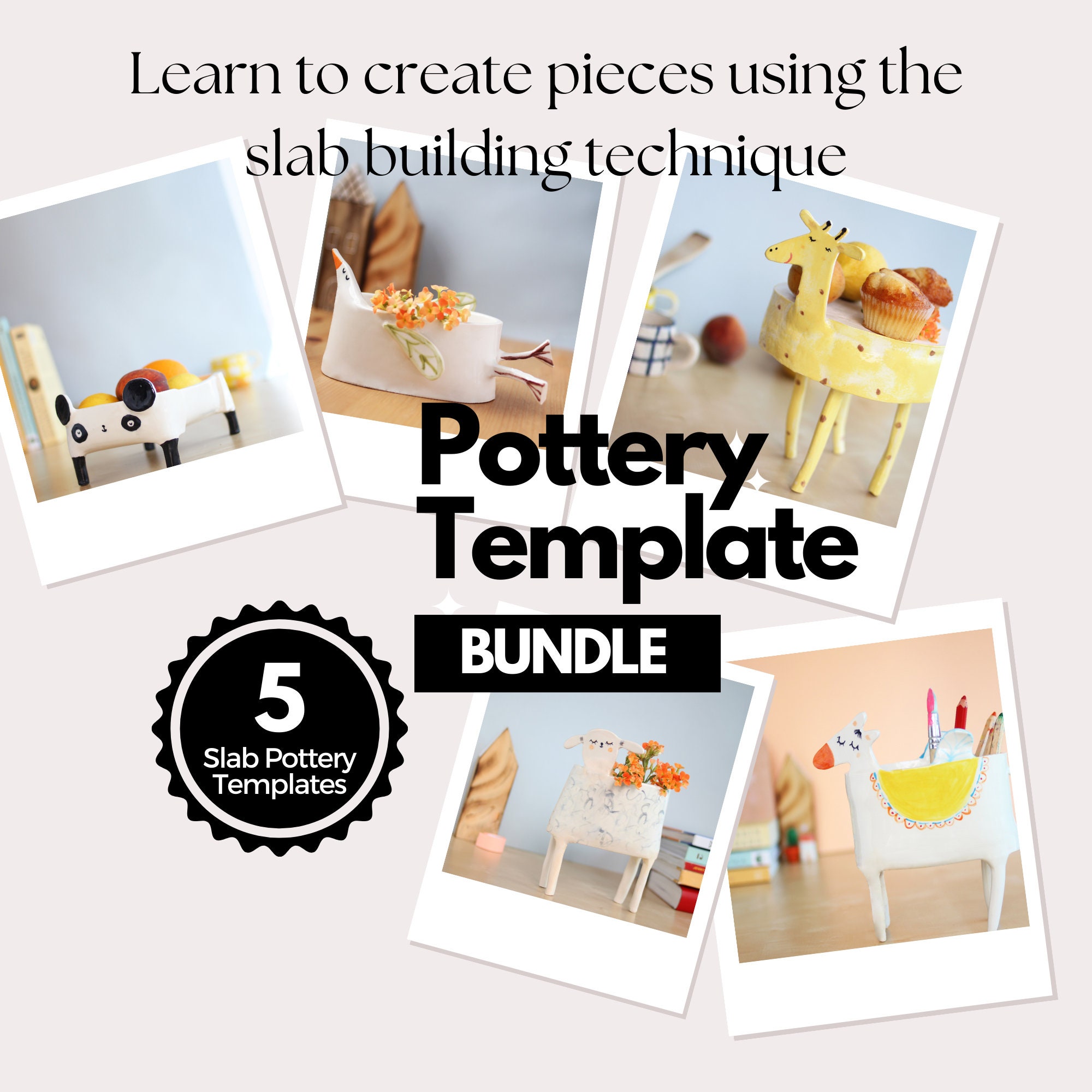 Slab Building Template Bundle - Slab Pottery Template Kit - Home ...