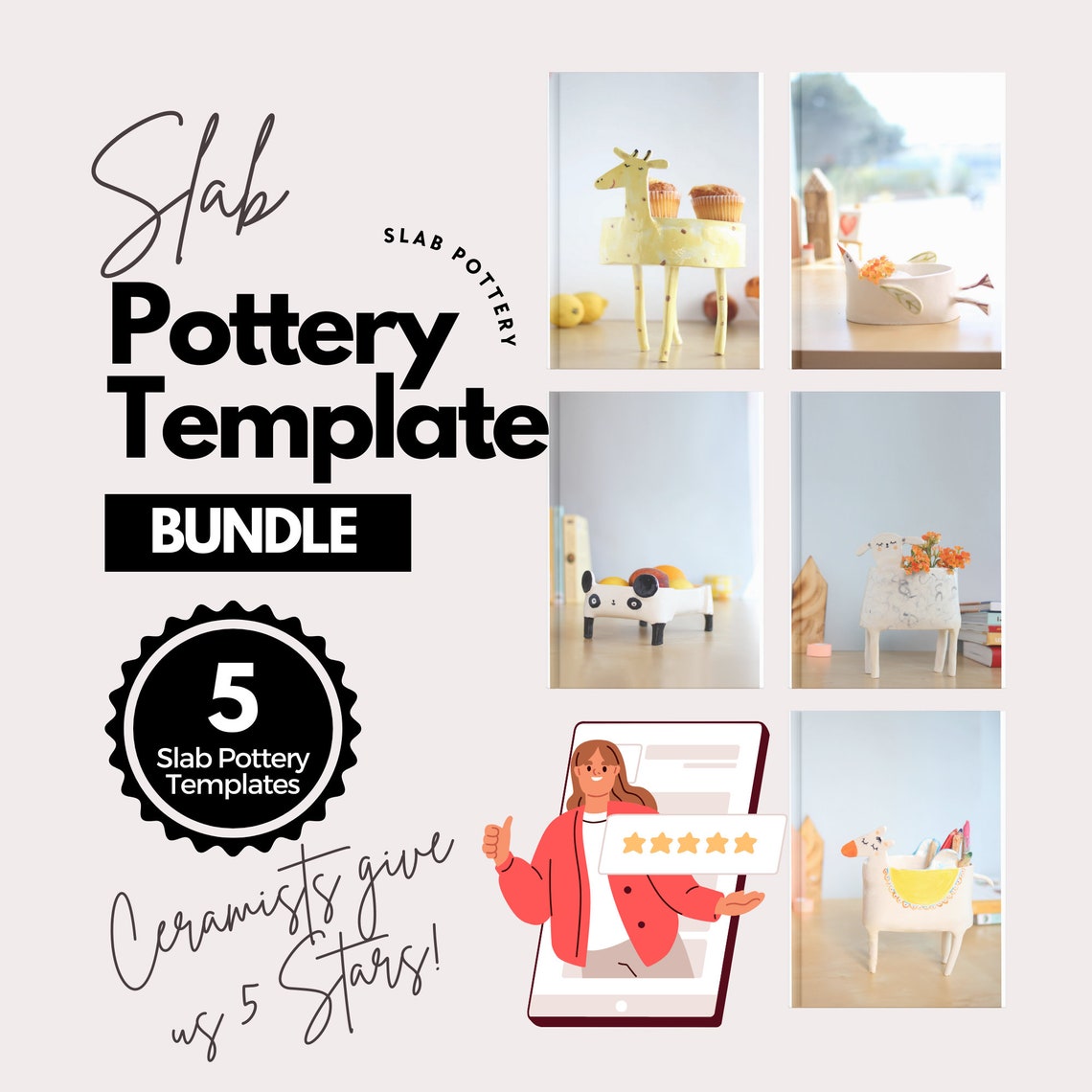 Slab Building Template Bundle Slab Pottery Template Kit Home Pottery ...