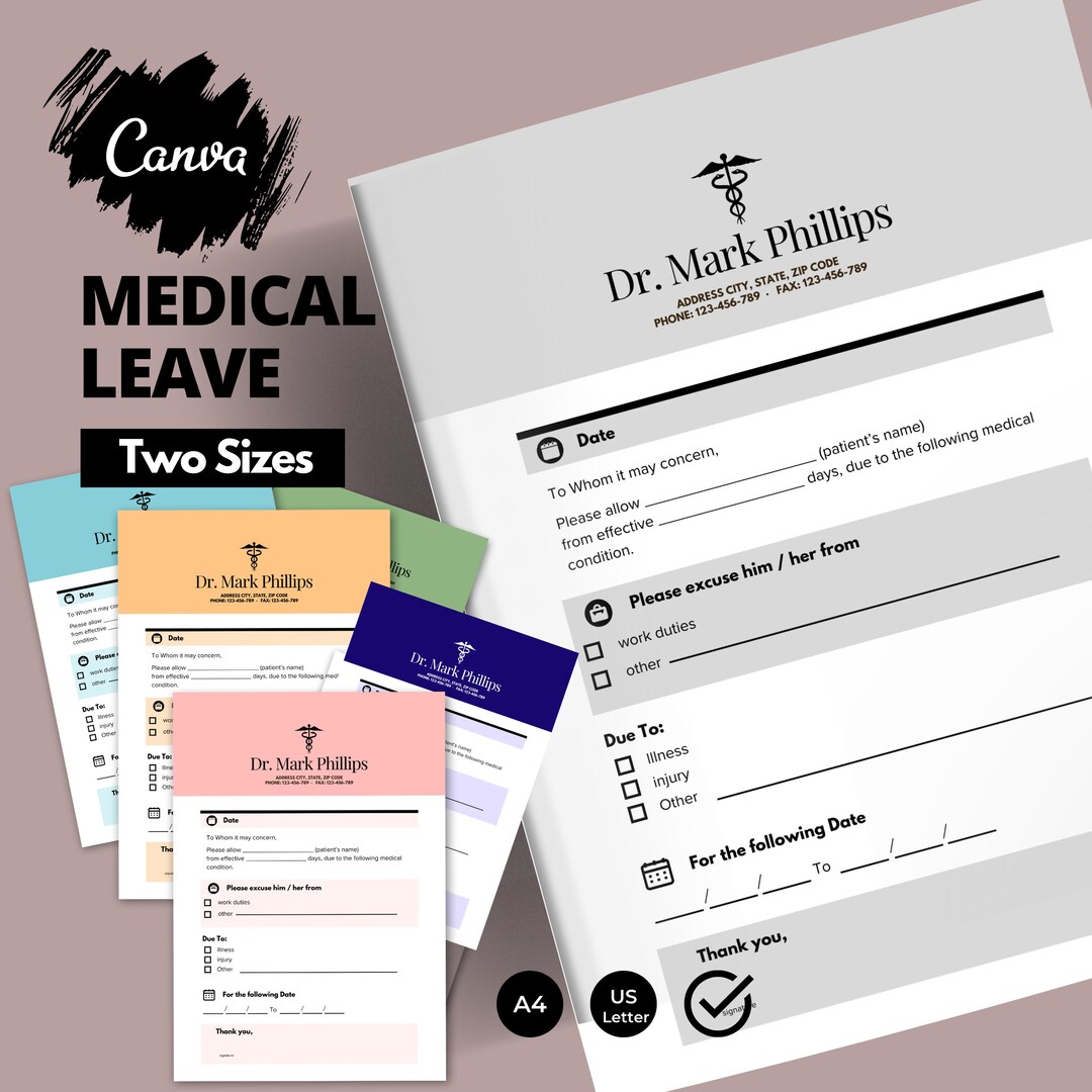 Excuse Letter, Medical Leave of Absence, Doctor's Note Template Doctor ...