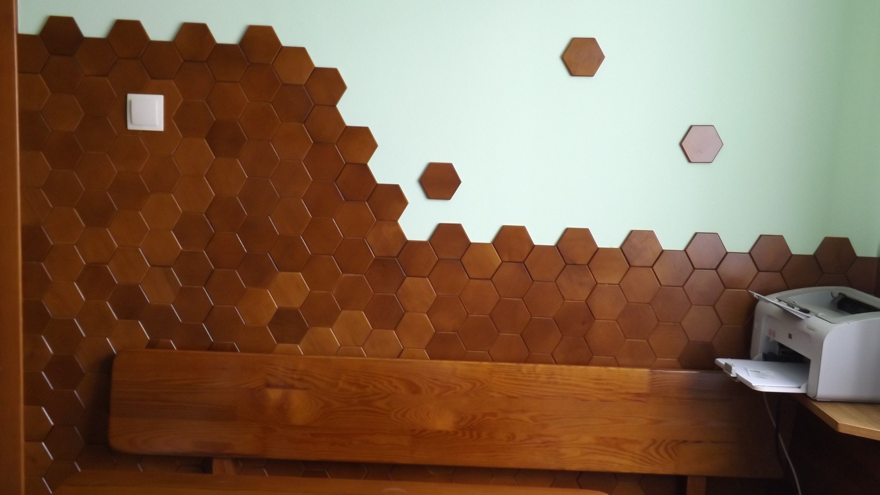 Expandable Wall Art Made of Alder Scaling Wall Hexagon Decor - Etsy