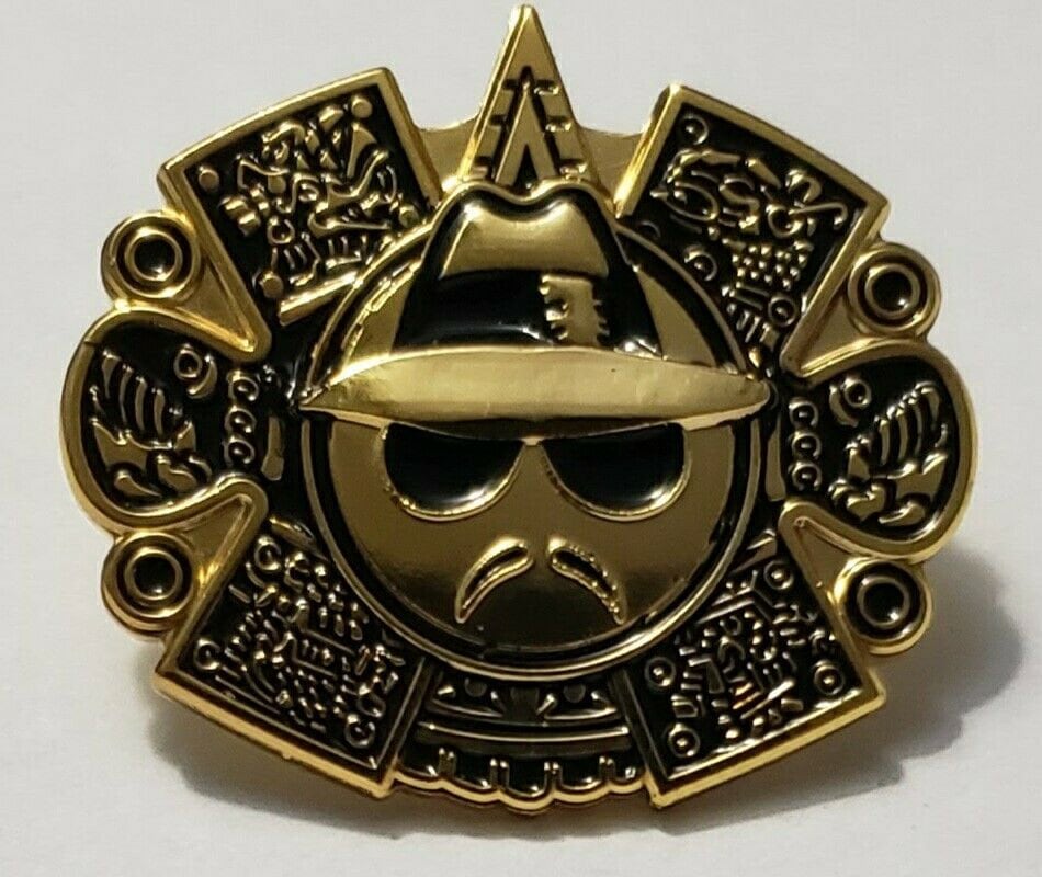 Chicano Aztec Calendar Lowrider Man Hat Fedora Vintage Bronze Button ...