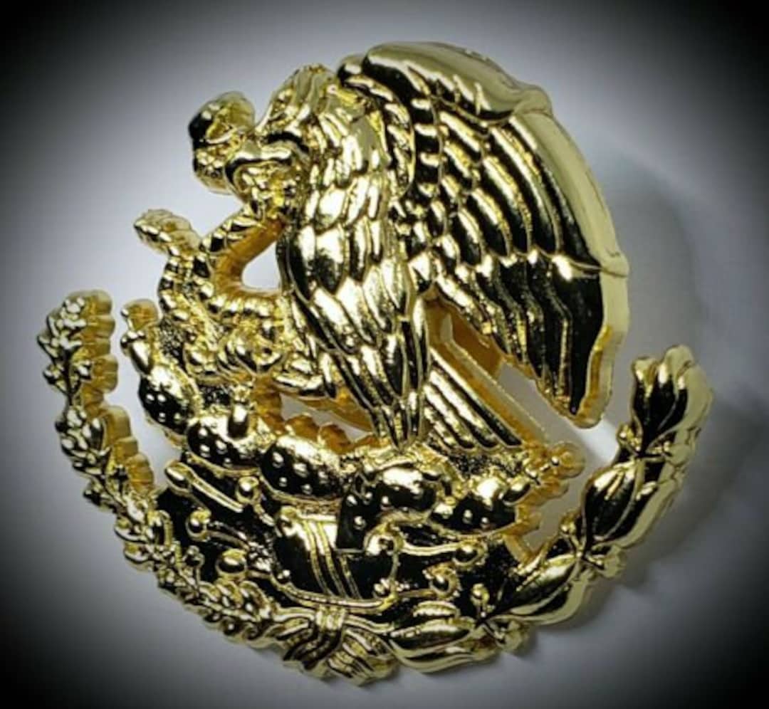 Mexico Chicano Lowrider Hat Eagle Snake Coat of Arms Gold Label Pin - Etsy