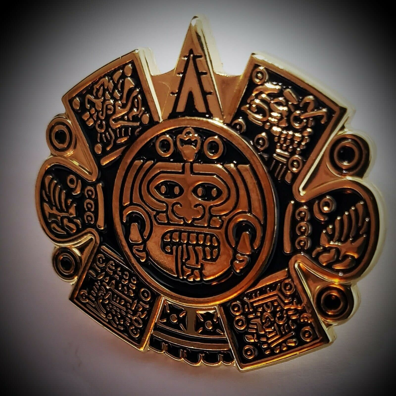 Chicano Biker Lowrider Hat Fedora Vintage Gold Aztec Sun God Button ...