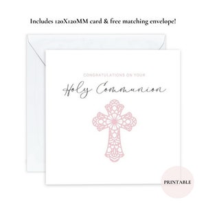 Congratulations on Your Holy Communion Card, First Holy Communion Gift ...