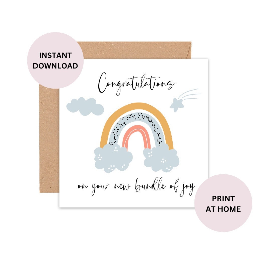 Congratulations on Your Bundle of Joy Card Digital Download - Etsy