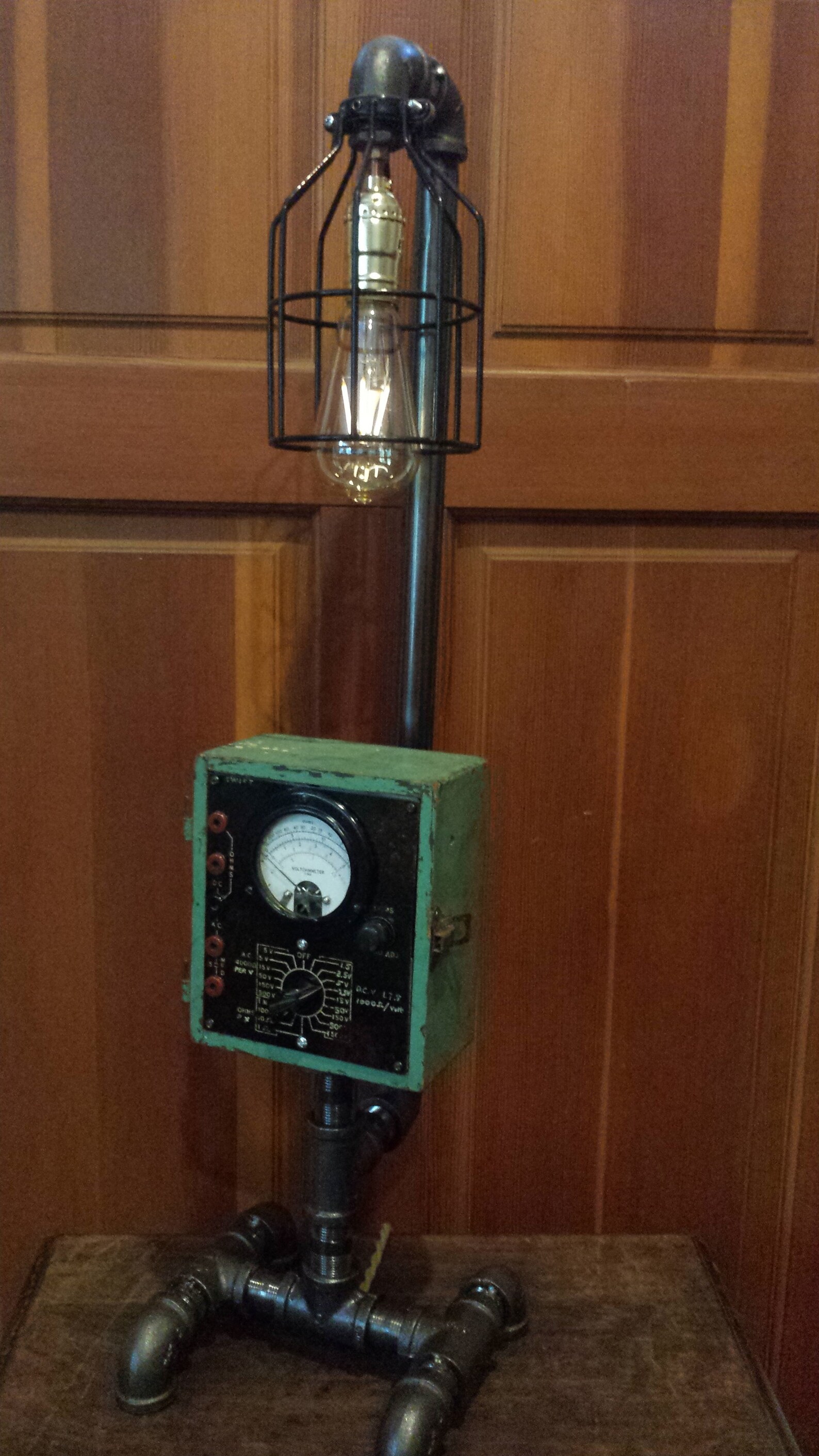 Volt-ohm Meter Lamp, Industrial Lamp, Pipe Lamp, Steampunk, Retro Lamp ...