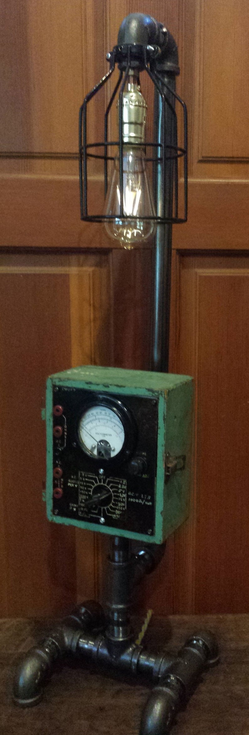Volt-ohm Meter Lamp, Industrial Lamp, Pipe Lamp, Steampunk, Retro Lamp ...