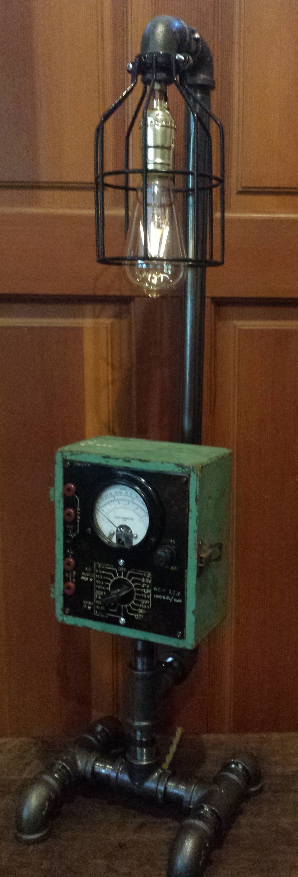 Volt-ohm Meter Lamp, Industrial Lamp, Pipe Lamp, Steampunk, Retro Lamp ...