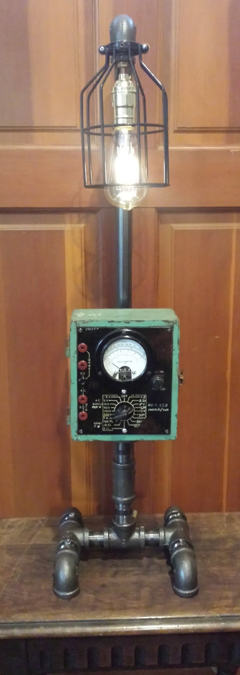 Volt-ohm Meter Lamp, Industrial Lamp, Pipe Lamp, Steampunk, Retro Lamp ...