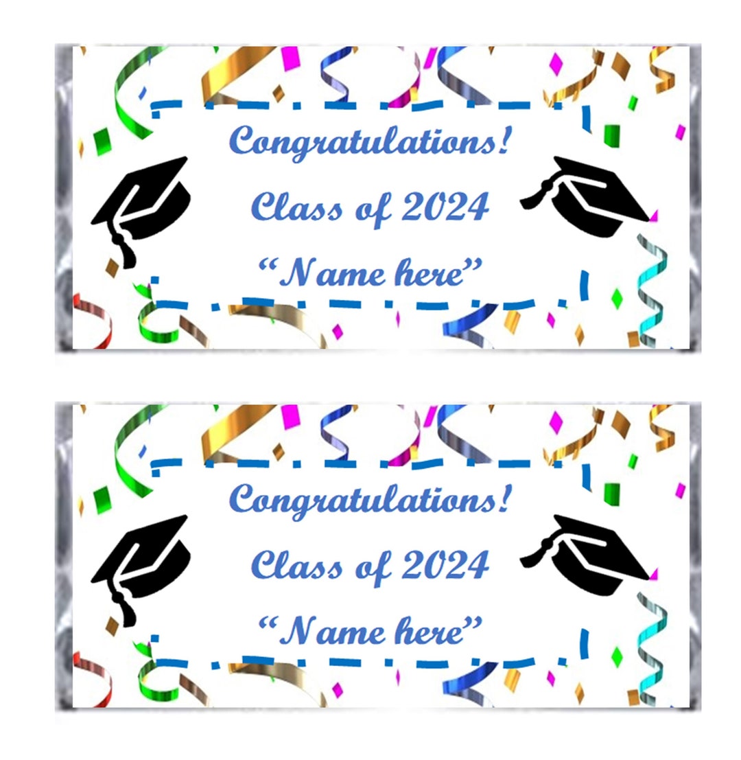 Personalized Candy Bar Wrappers, Graduation, Class of 2024, Party ...