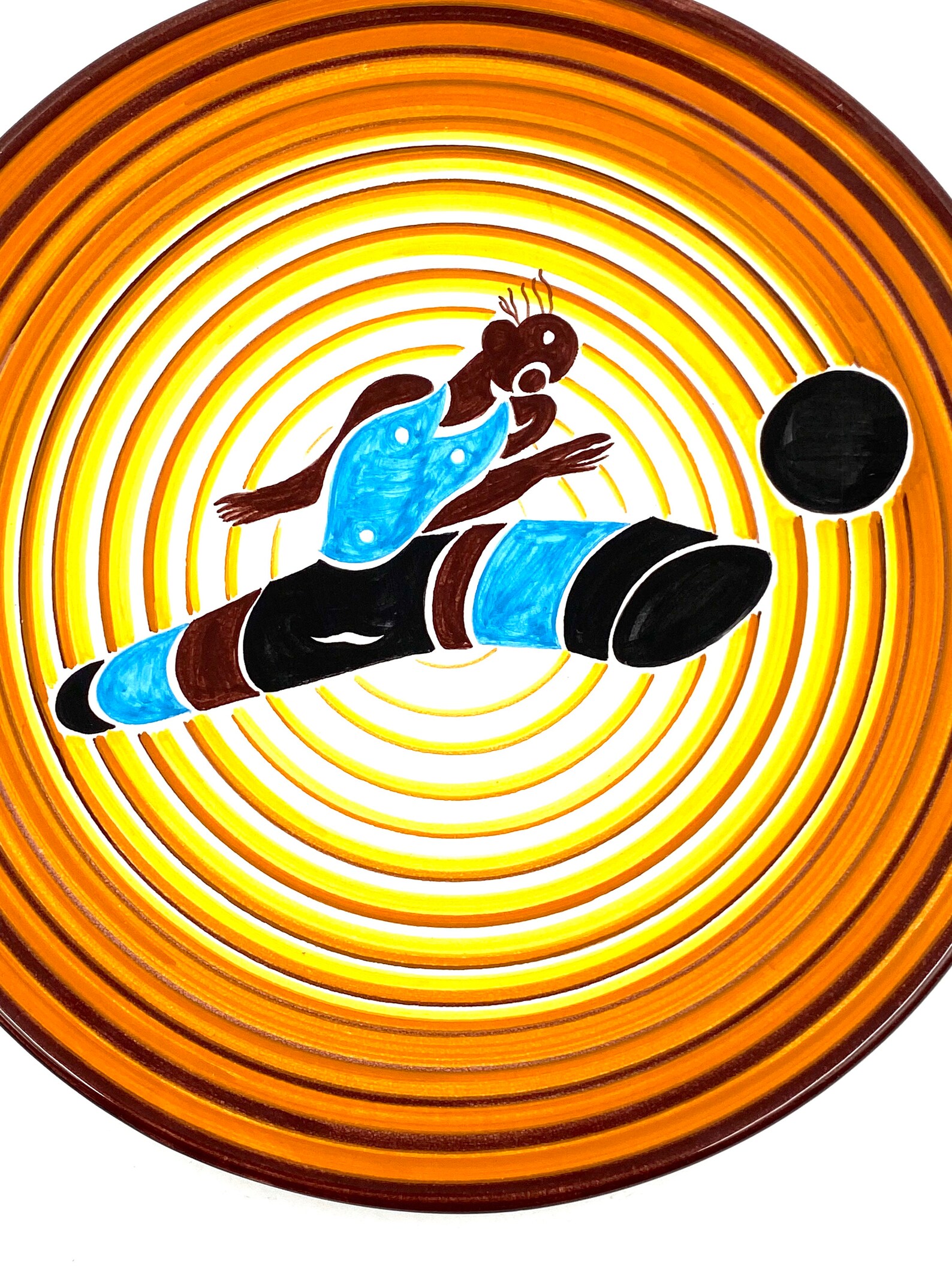 Dante Baldelli, Futurist "soccer Player" Plate, Reproduced by Fictilia ...