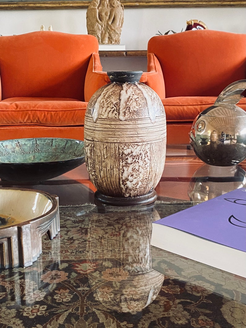 Louis Auguste Dage, Art Deco Unique Ceramic Vase, France 1930 - Etsy