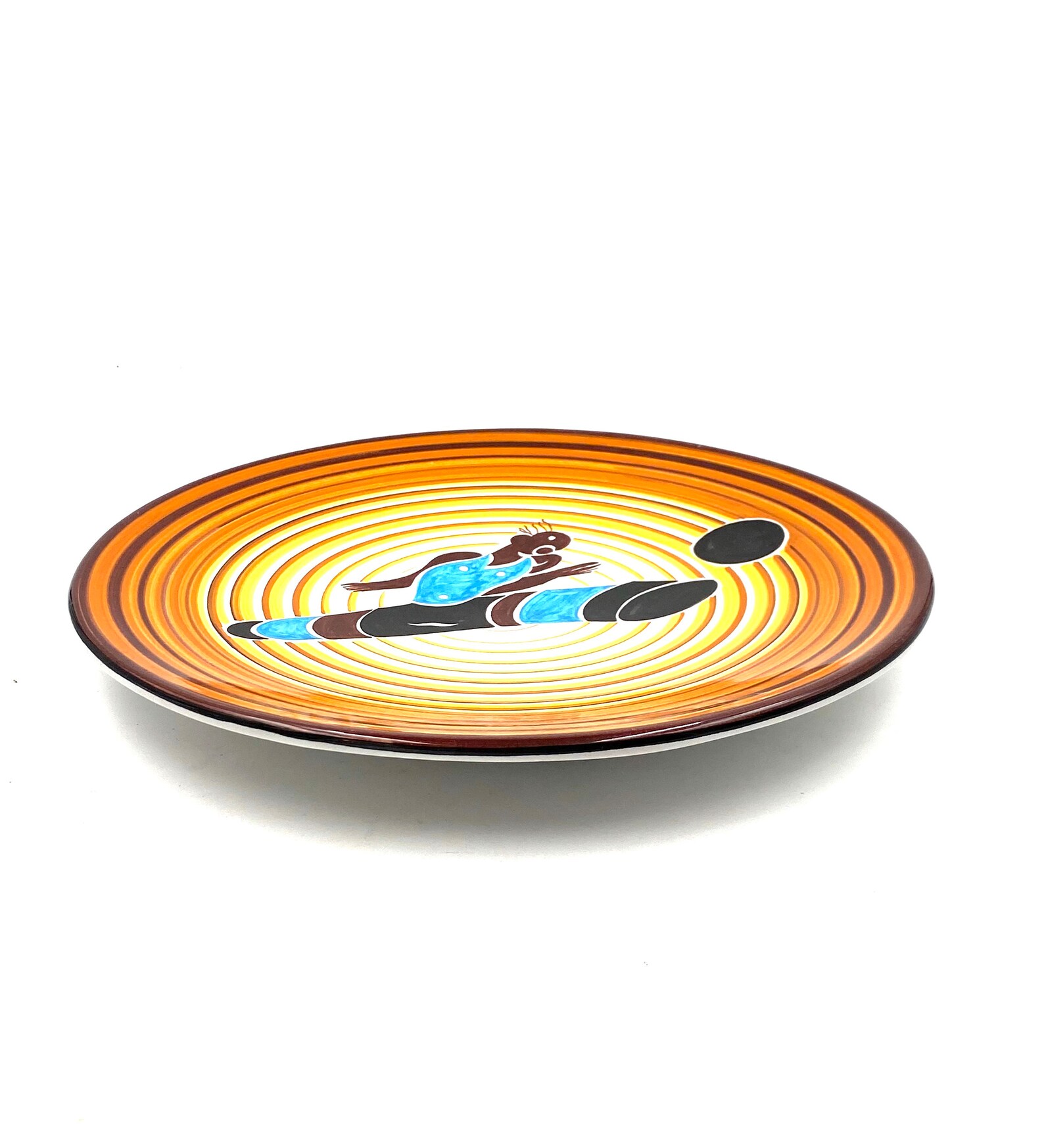 Dante Baldelli, Futurist "soccer Player" Plate, Reproduced by Fictilia ...