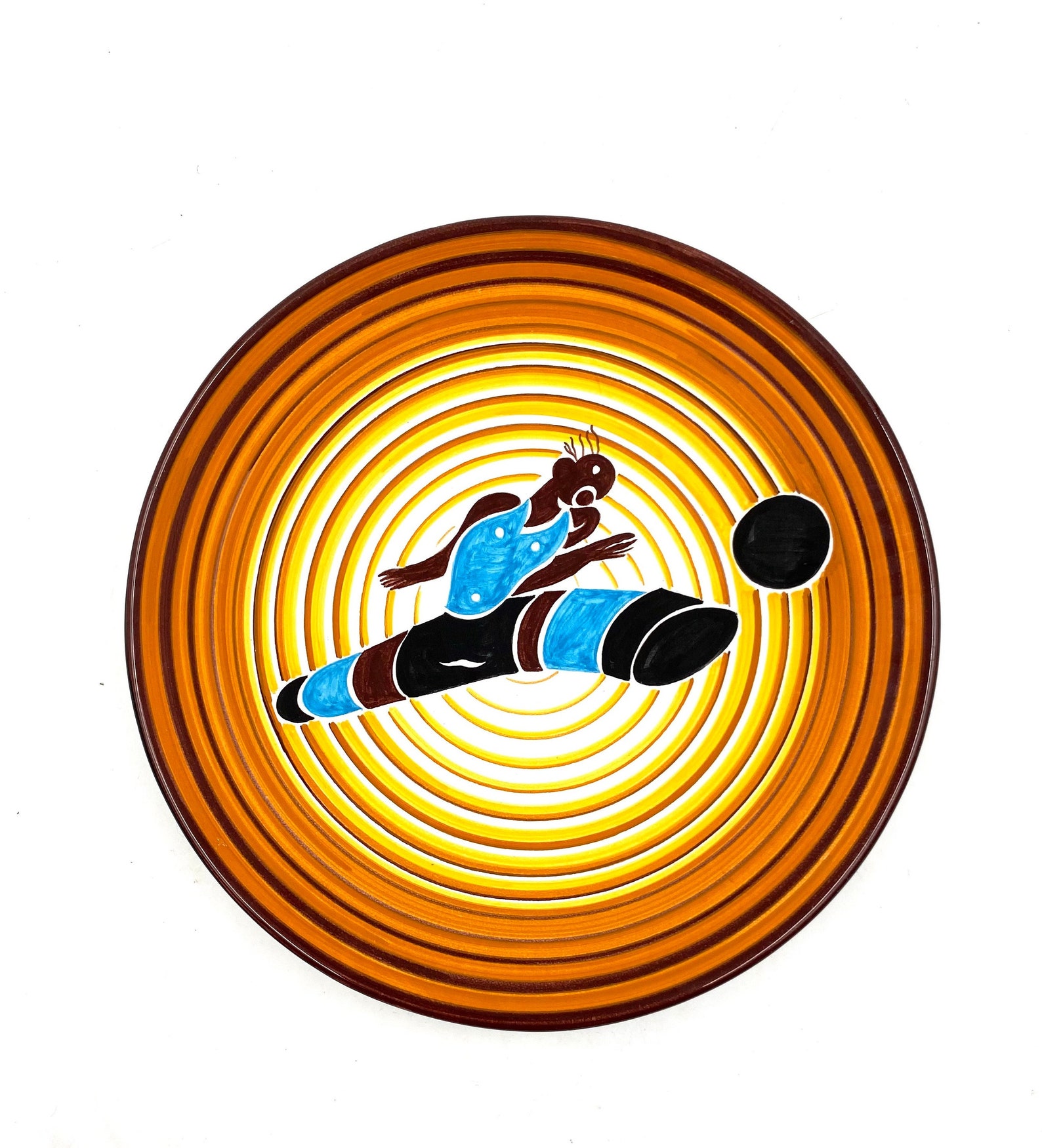 Dante Baldelli, Futurist "soccer Player" Plate, Reproduced by Fictilia ...