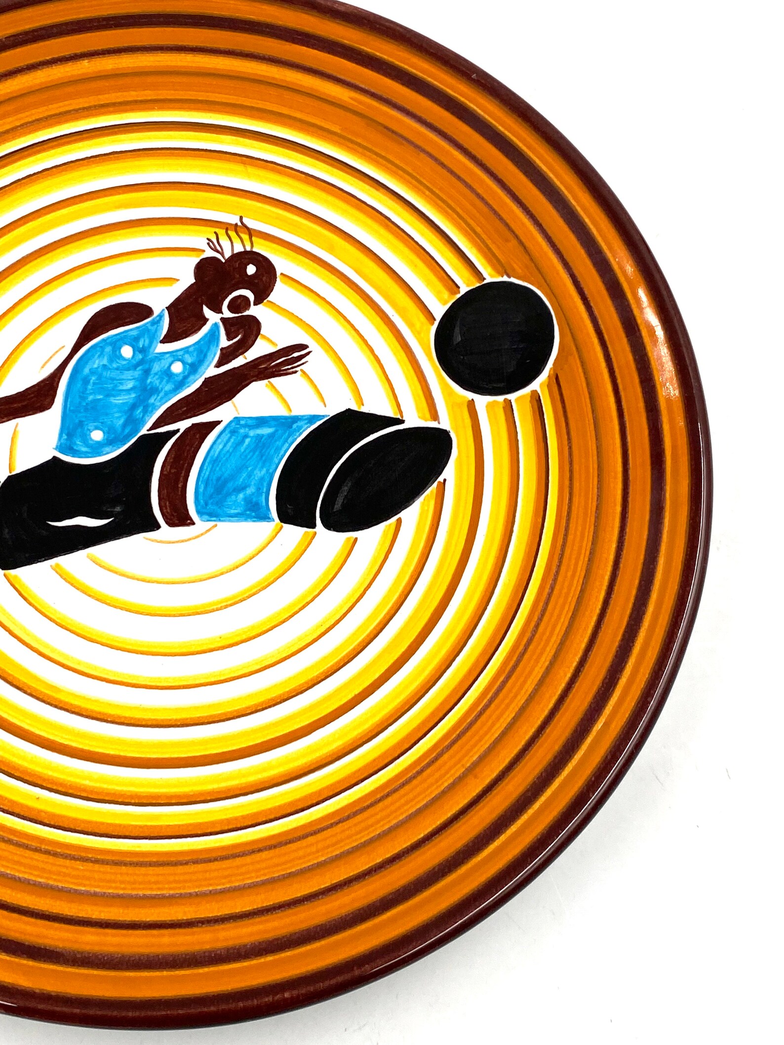 Dante Baldelli, Futurist "soccer Player" Plate, Reproduced by Fictilia ...