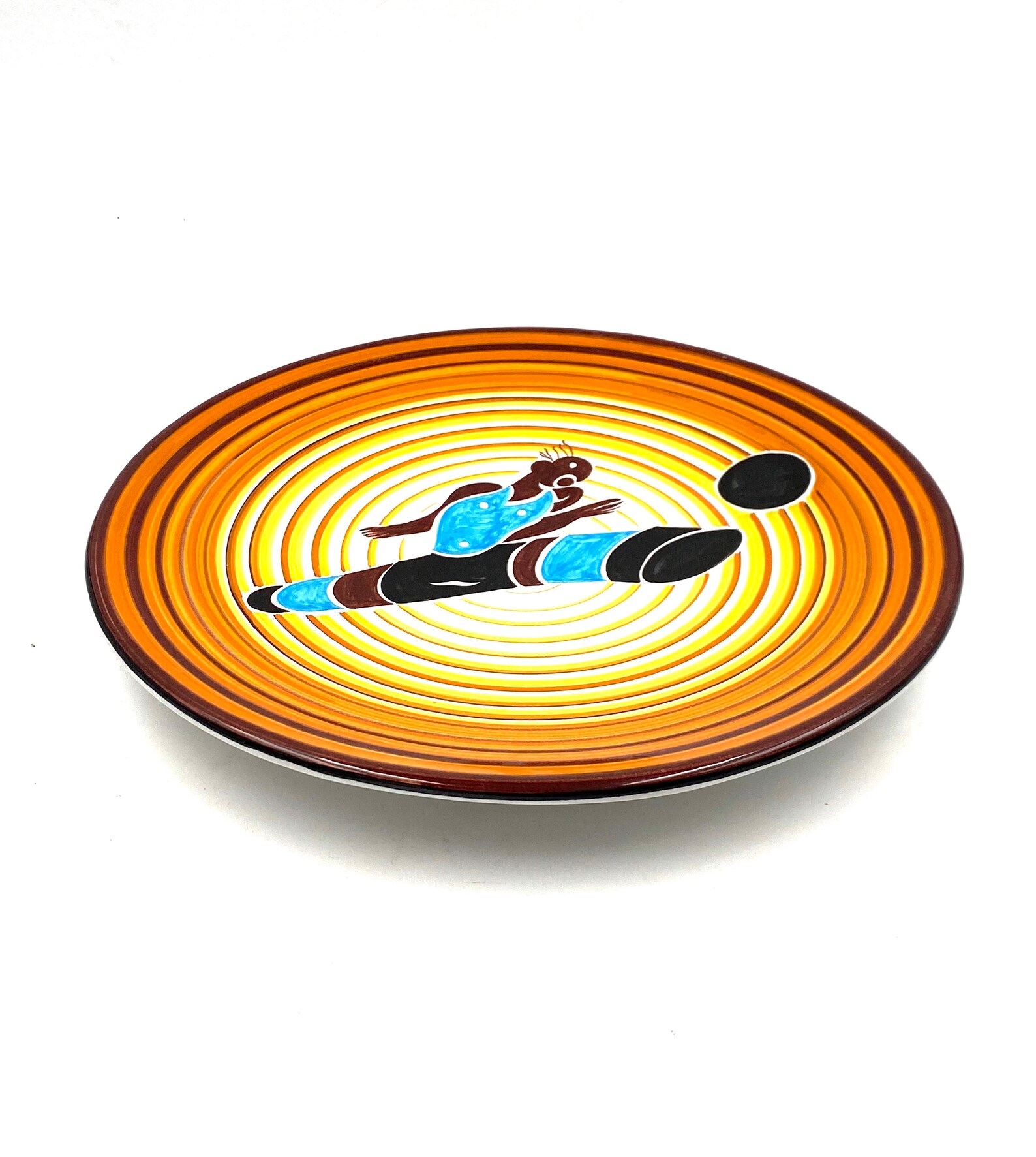 Dante Baldelli, Futurist "soccer Player" Plate, Reproduced by Fictilia ...