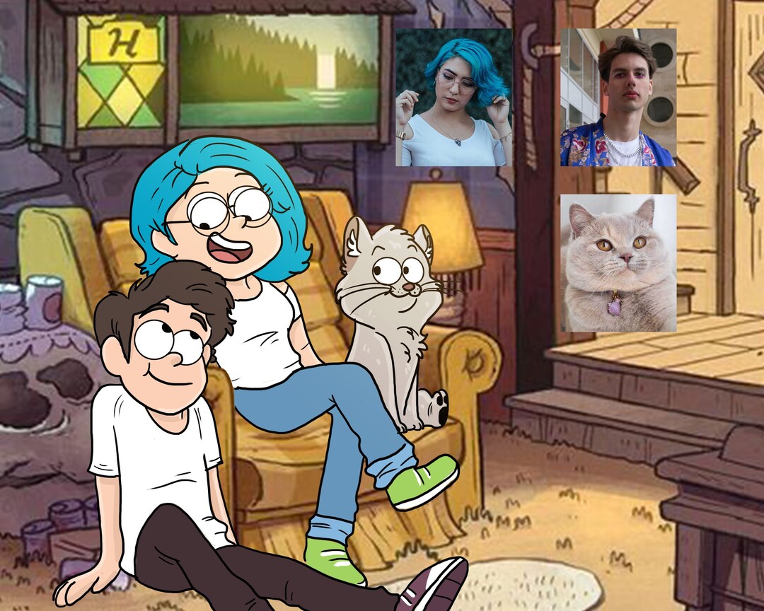 Gravity Falls Portrait Portrait in Cartoon Style - Etsy