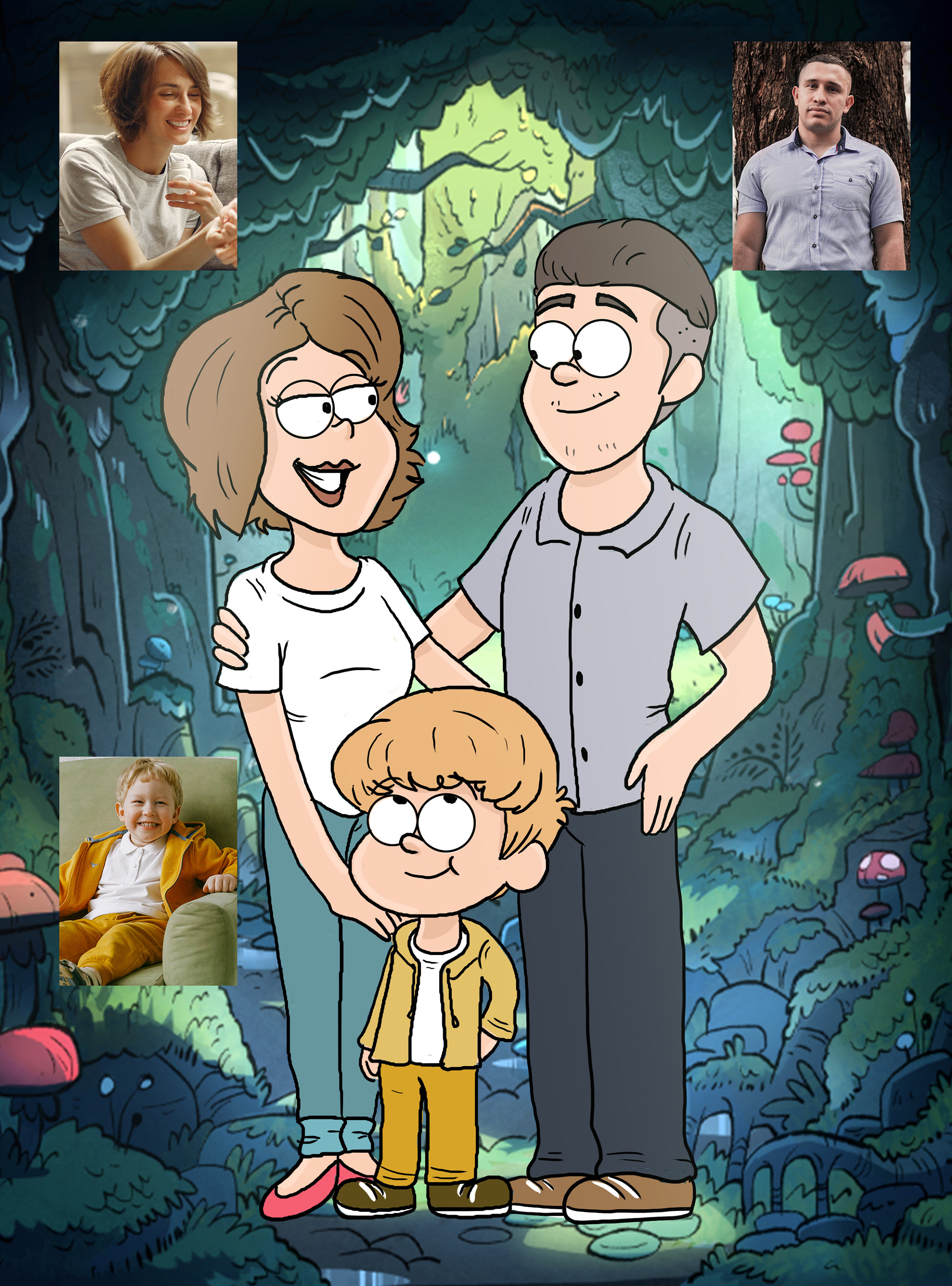 Gravity Falls Custom Portrait Gravity Falls Style Drawing - Etsy