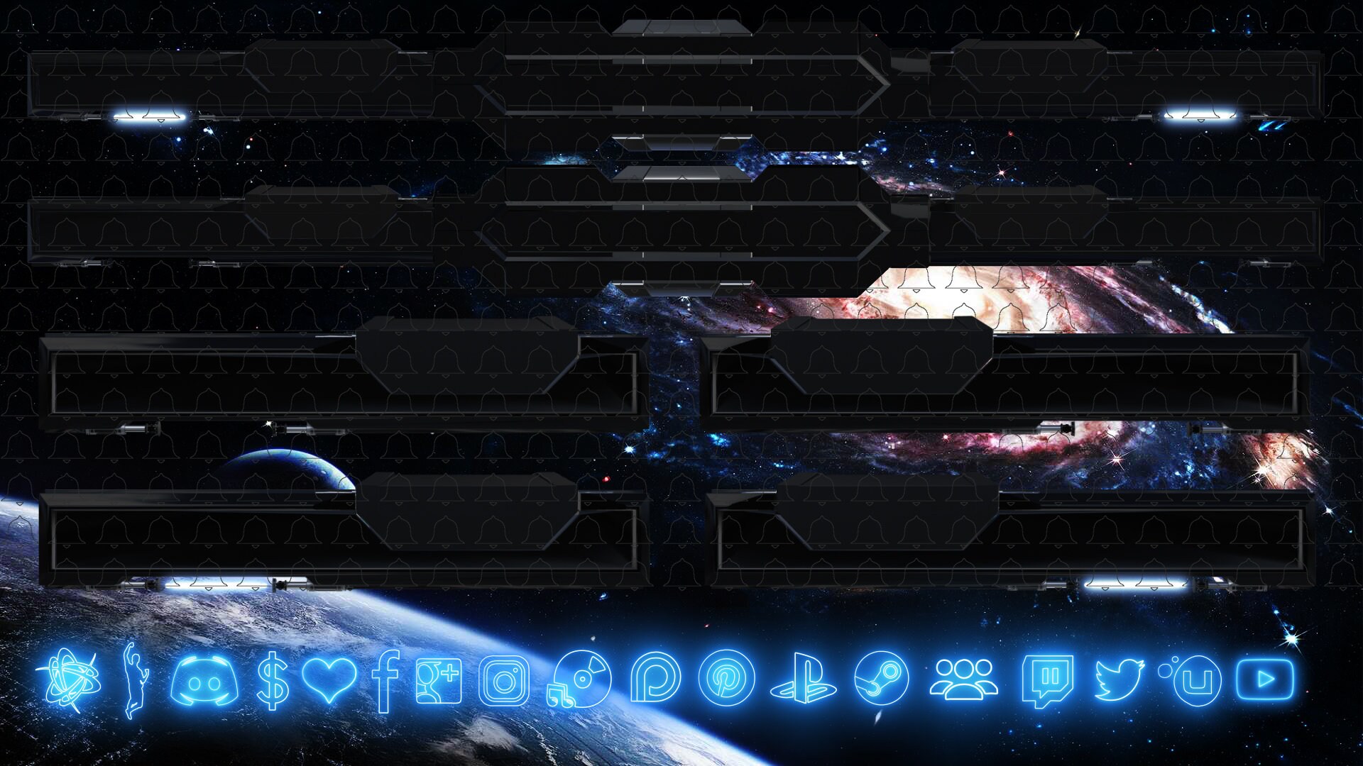 Stream Overlay Dark Sci-fi for Twitch, Mixer, Youtube Streaming - Etsy UK