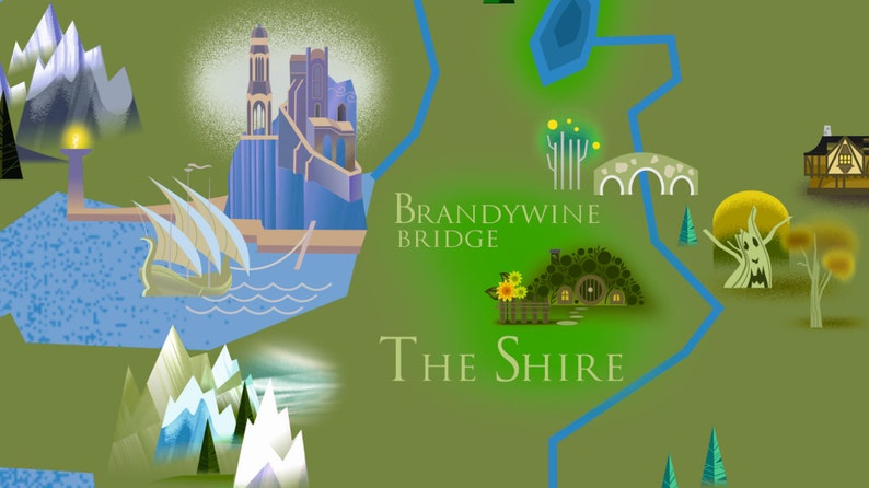 Middle Earth Map PDF for Printing A2 Tolkien - Etsy