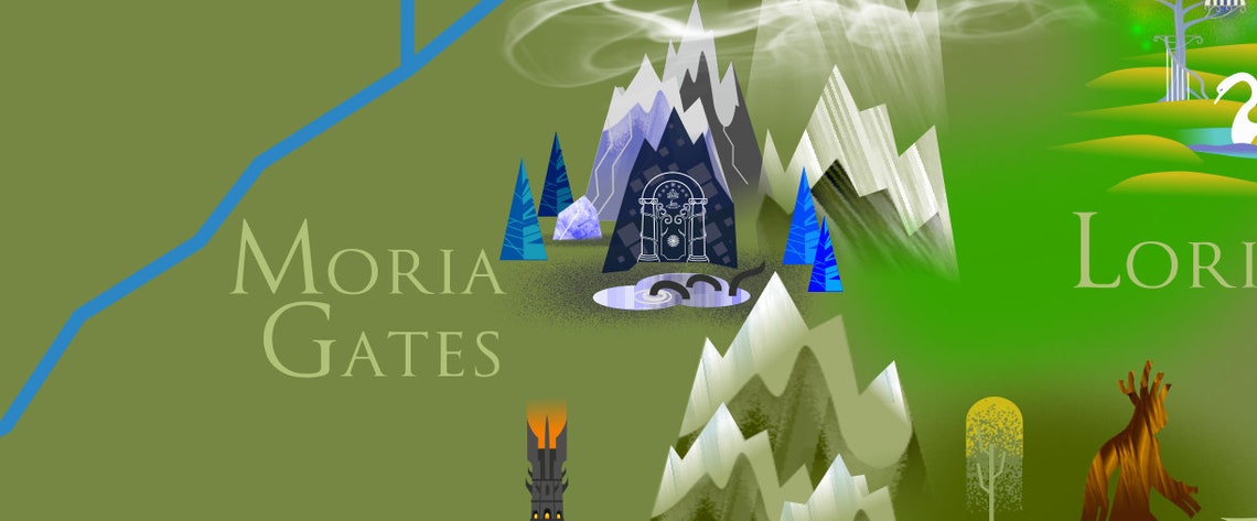 Middle Earth Map PDF for Printing A2 Tolkien - Etsy