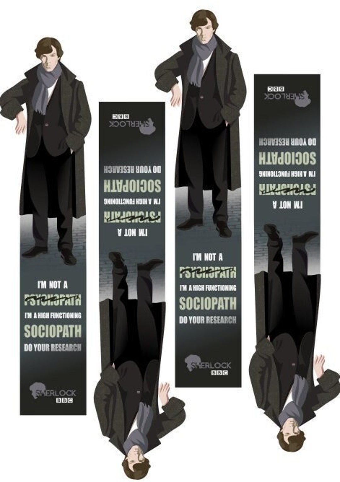 Sherlock Holmes (cumberbatch) Bookmark PDF (4 Bookmarks on A4 ) - Etsy