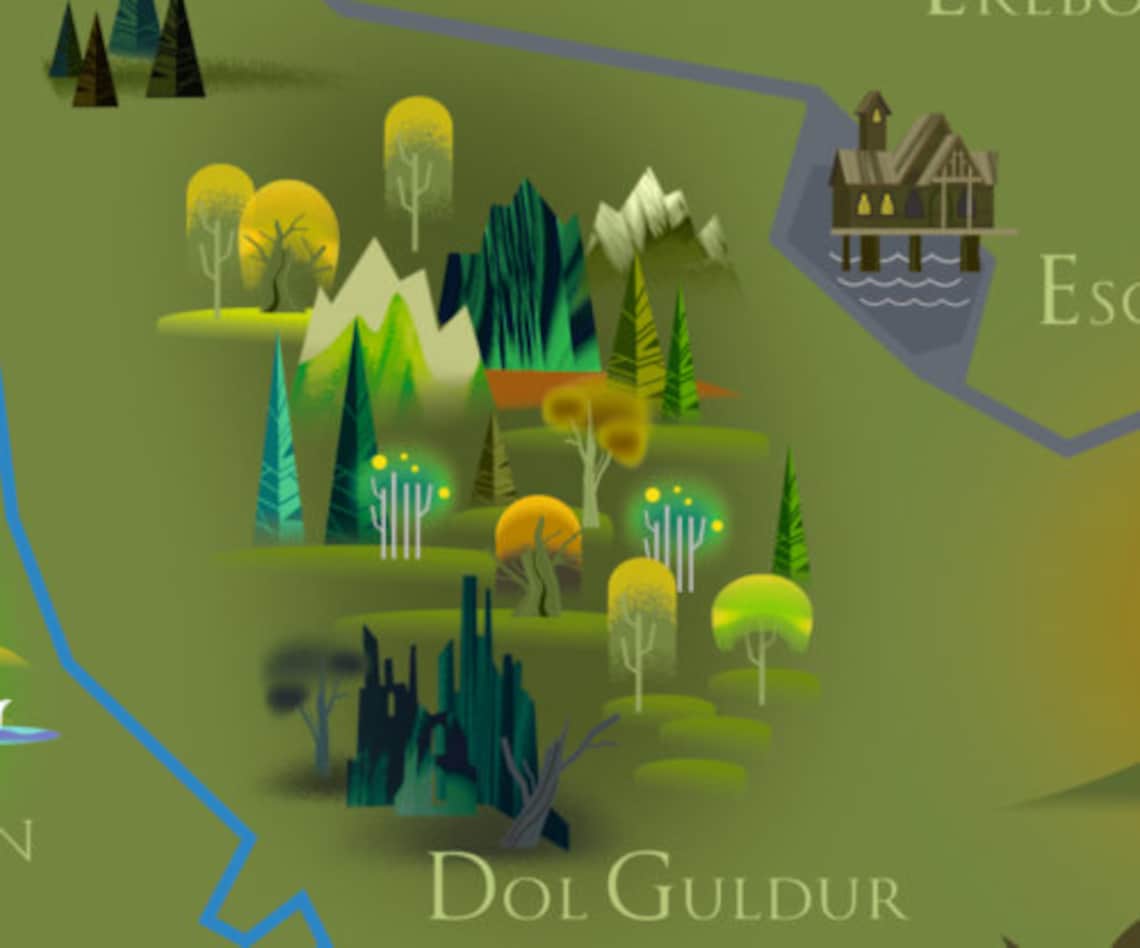 Middle Earth Map PDF for Printing A2 Tolkien - Etsy