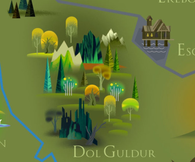 Middle Earth Map PDF for Printing A2 Tolkien - Etsy