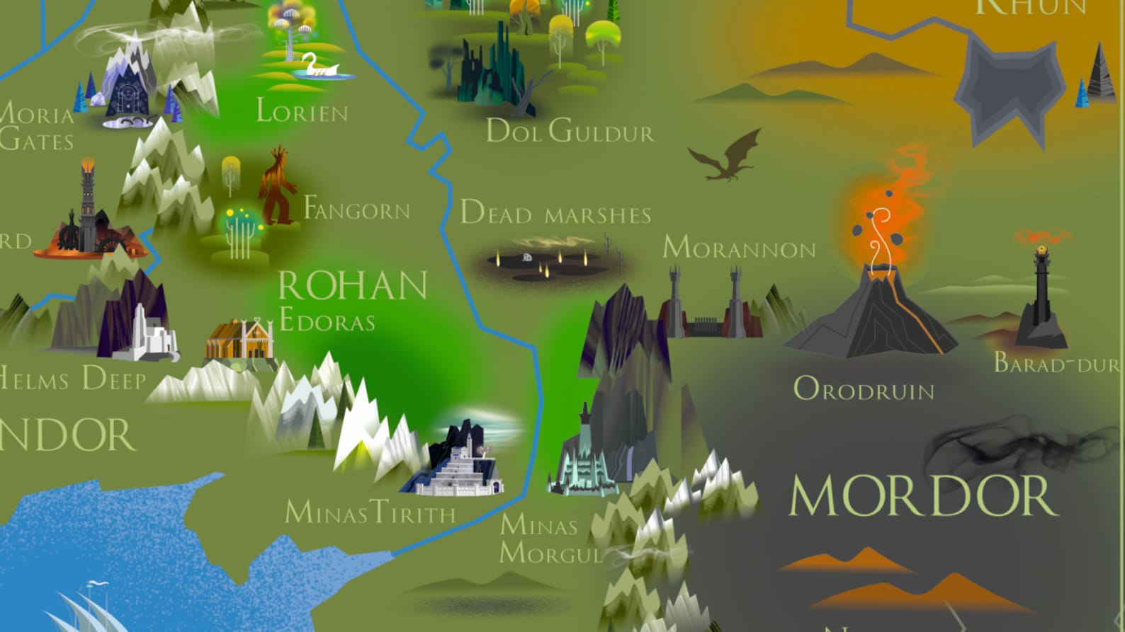 Middle Earth Map PDF for Printing A2 Tolkien - Etsy