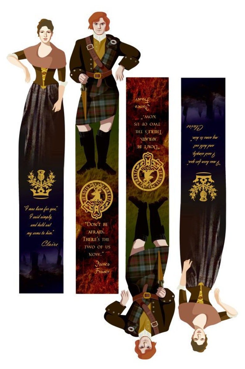 Jamie\claire Fraser ("outlander" by D.gabaldon) Bookmarks, PDF, A4 ...
