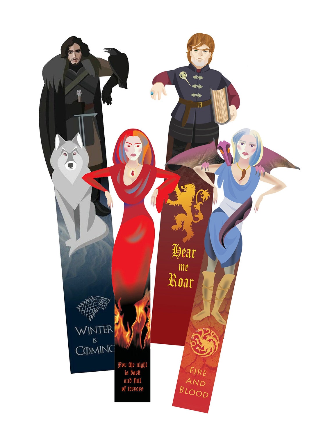Game of Thrones 4 Two Sided Bookmarks PDF daenerys,jon Snow,melisandre ...