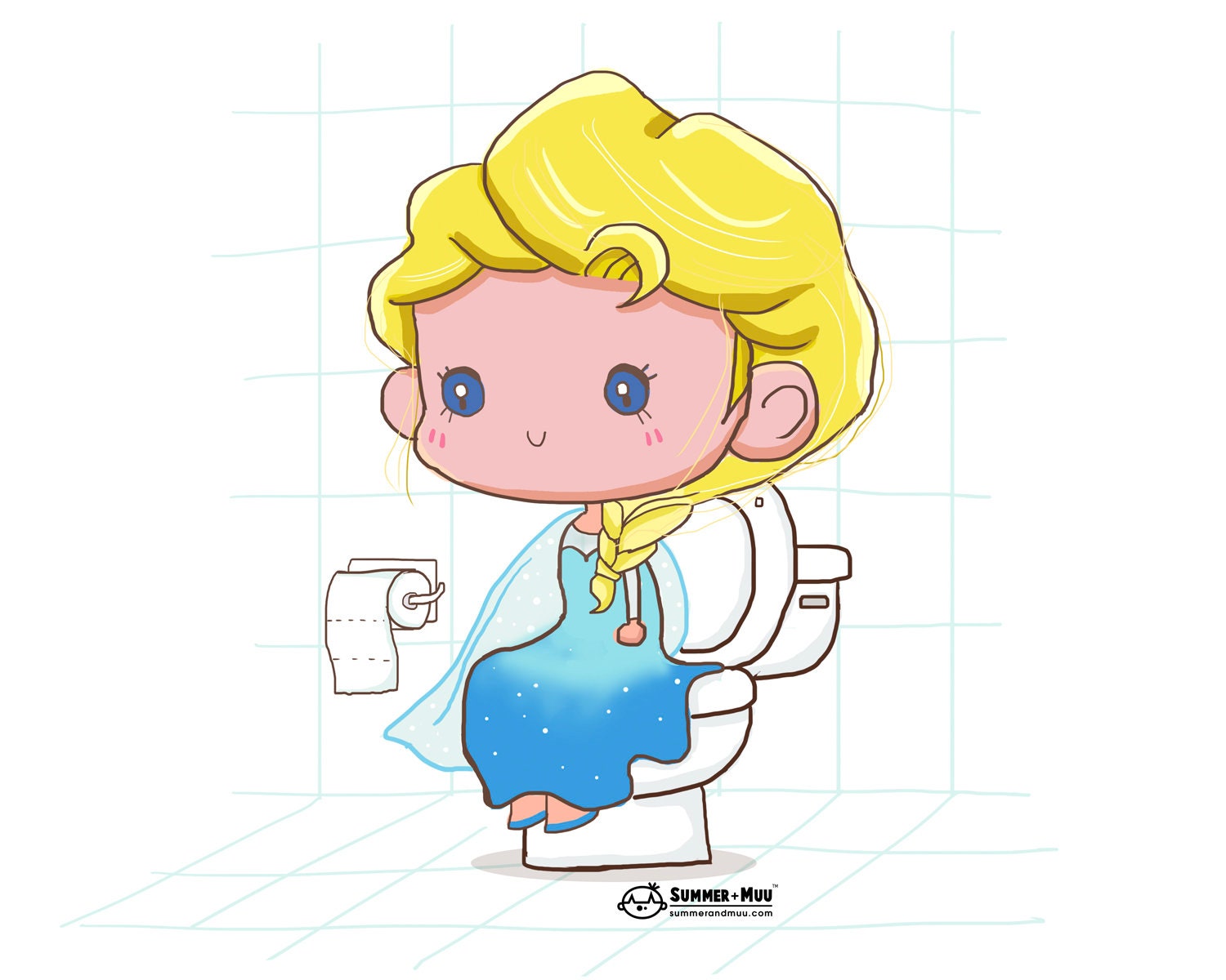 Frozen Elsa Princess Pooping Toilet Girls Bathroom Printable | Etsy