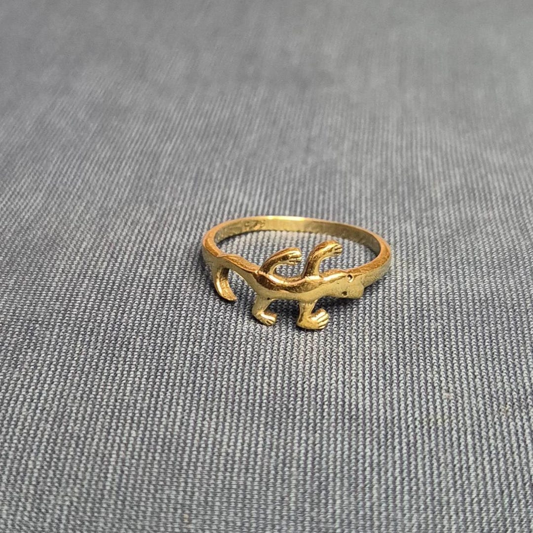 Pure Brass Lizard Ring, Gecko Ring, Lizard Ring, Animal Friend Ring ...