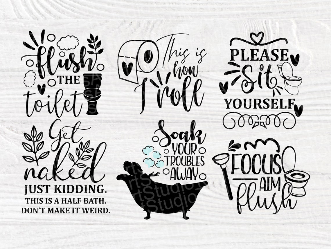 Bathroom SVG Bundle Bathroom Signs Svg Cut Files - Etsy