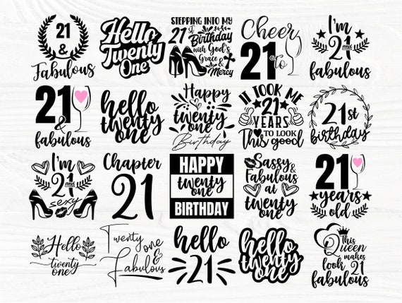 21st Birthday SVG Twenty One Svg Hello 21 Svg - Etsy Australia