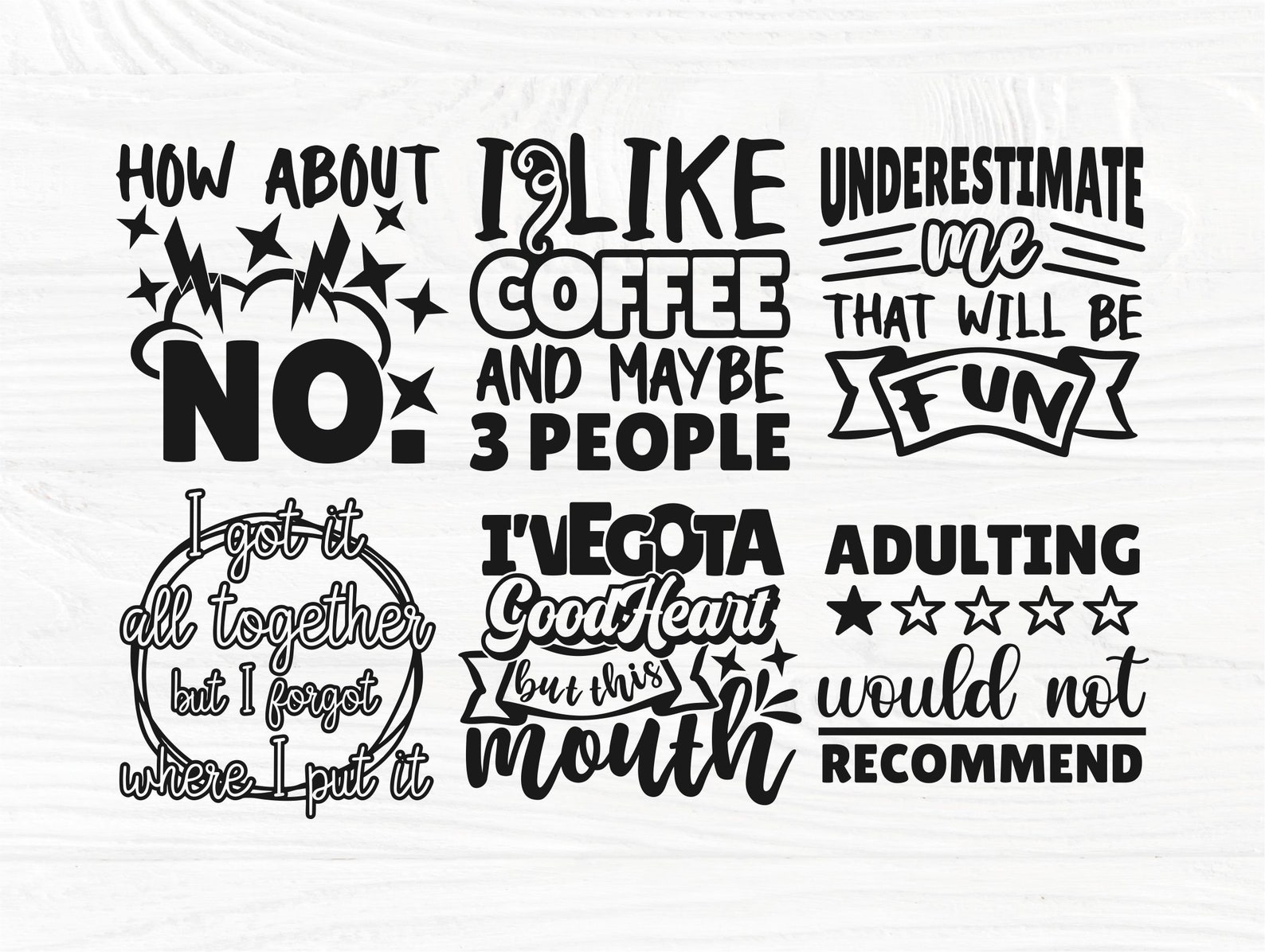 Sarcastic Svg Bundle Sassy Quotes Svg Cut Files Etsy